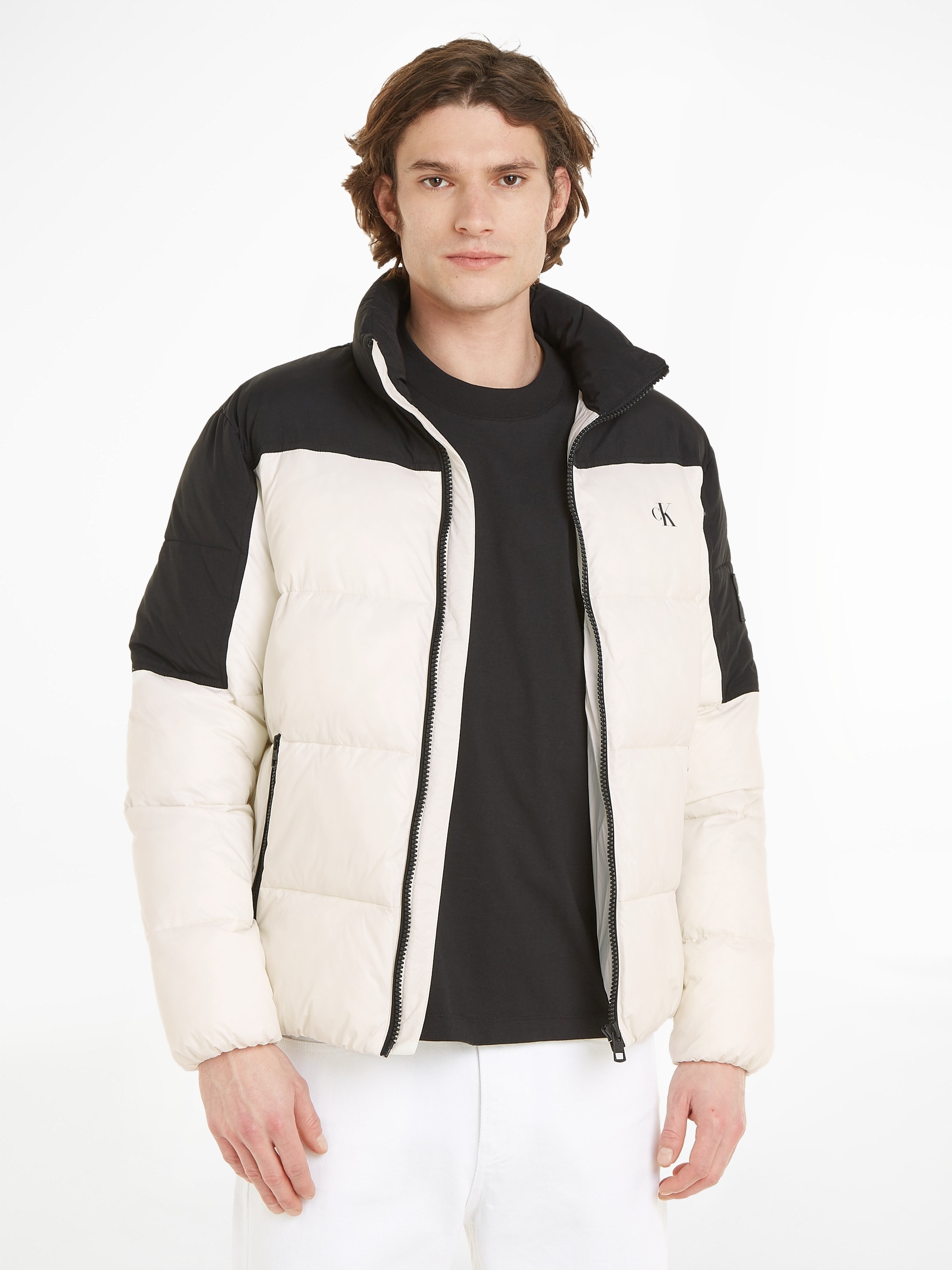 Calvin Klein Jeans Steppjacke BLOCKING NON DOWN PUFFER JACKET mit Logopatch online bestellen Jelmoli Versand