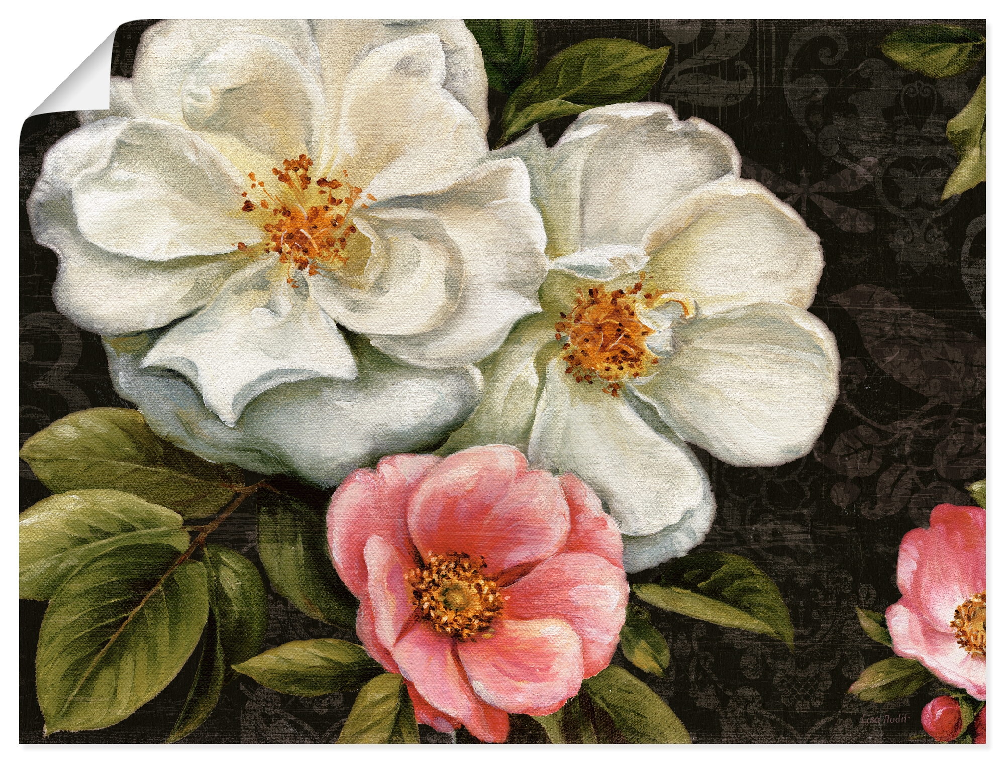 Artland Wandbild »Blumen Damast I«, Blumen, (1 St.), als Leinwandbild ...