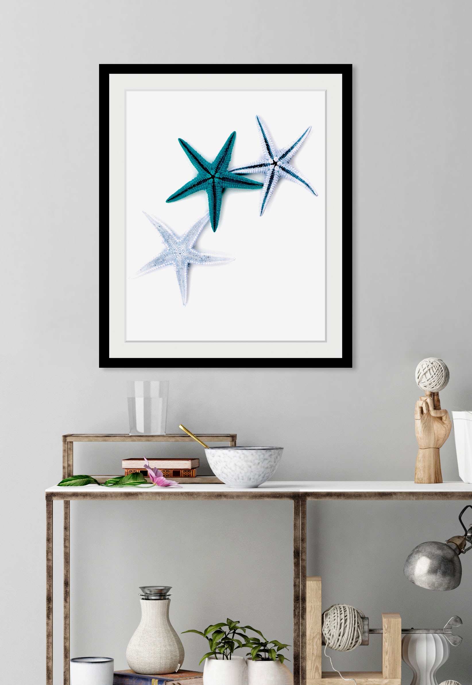 queence Bild »Laura«, Meer-Wassertiere-Kunst, (1 St.), HD Premium Poster-Druck inkl. Holzrahmen ...