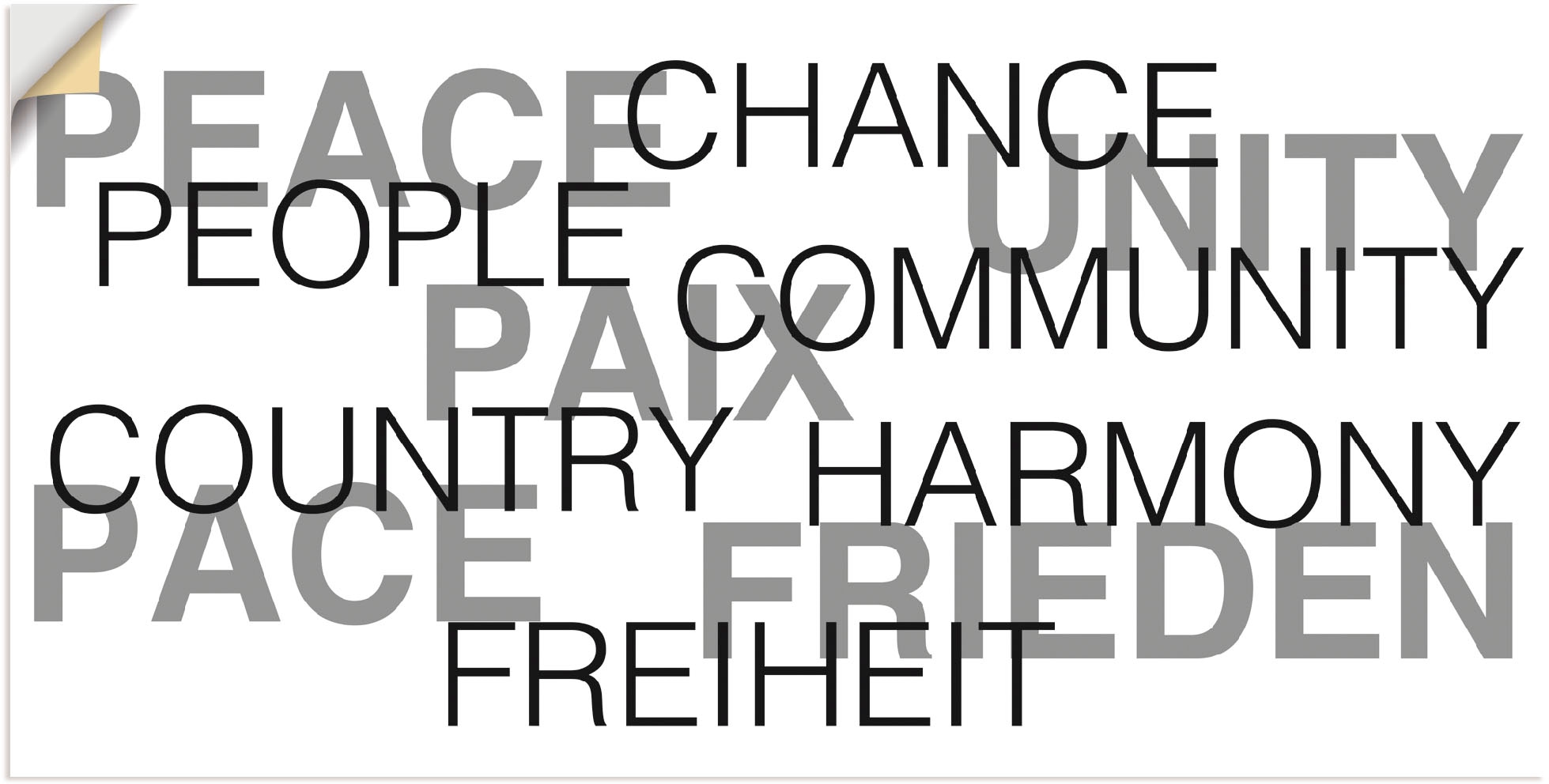 Artland Wandbild »Frieden Statement Bild«, Sprüche & Texte, (1 St ...