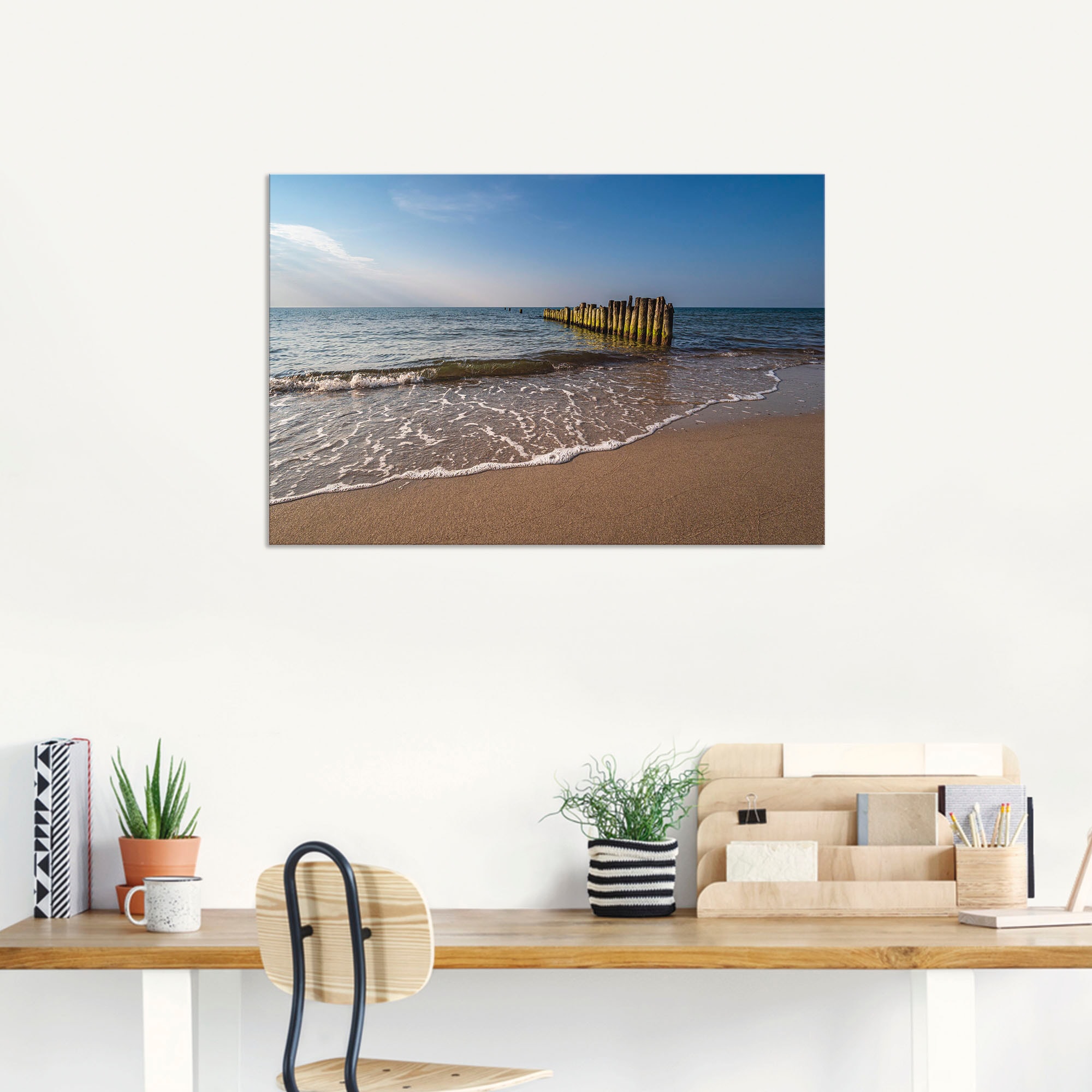 Artland Alu-Dibond-Druck »Buhnen an Küste Ostsee bei Graal«, Strandbilder, (1 St.), für Innen ...