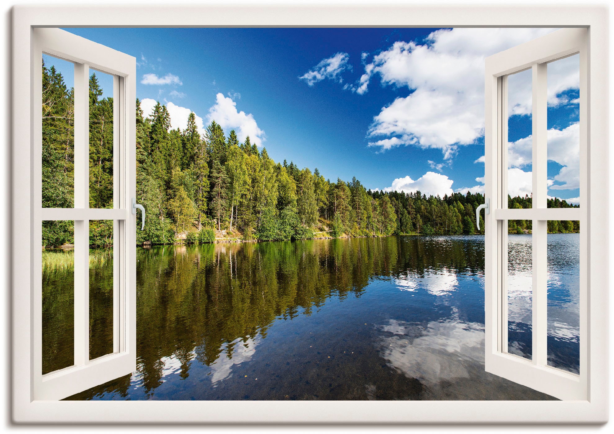 Artland Wandbild »Fensterblick Norwegische Landschaft«, Fensterblick, (1 St.), als Alubild ...