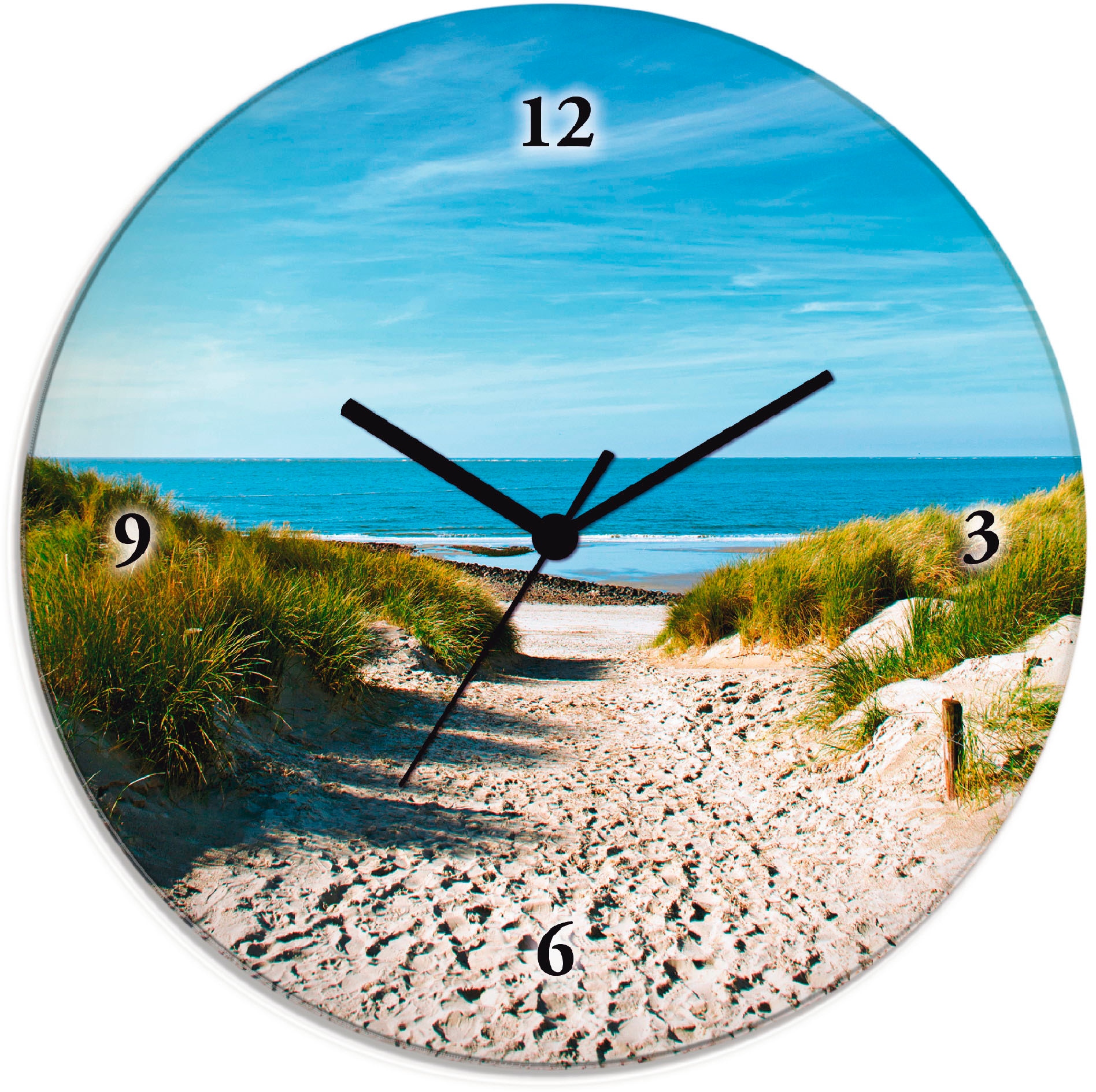 Artland Wanduhr »Strand mit Sanddünen und Weg zur See«, wahlweise mit ...